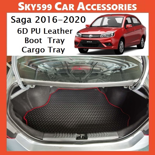 Proton Saga vvt 2016-2024 6D Pu Leather Boot Tray Cargo Tray | Shopee ...