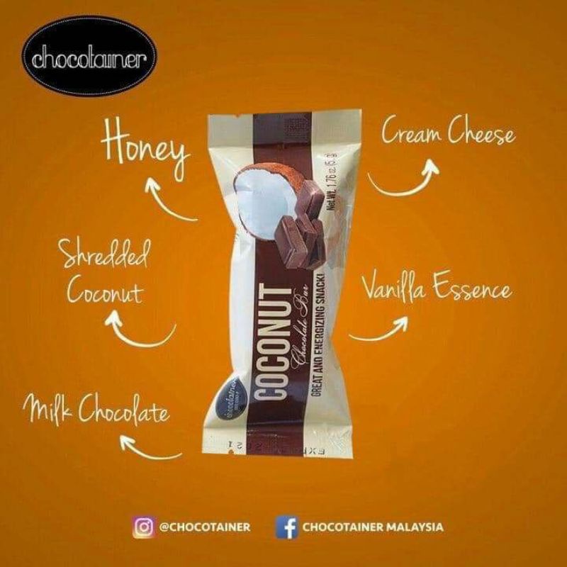CHOCOTAINER Chocolate Energy Bar (Choc&Nut / Fruit / Coconut / Almond ...