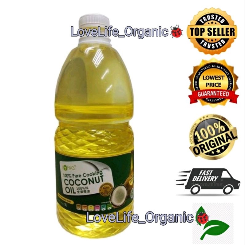 LOHAS 100% PURE COOKING COCONUT OIL 2L Exp:7/2026 | Shopee Malaysia