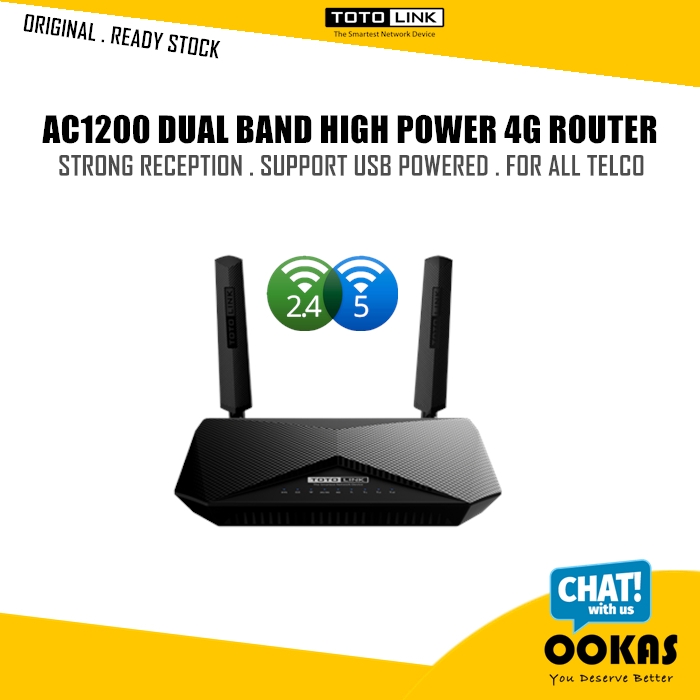 Totolink LR1200 4G LTE AC1200 Dual Band 5GHz + 2.4GHz Wireless Wifi ...