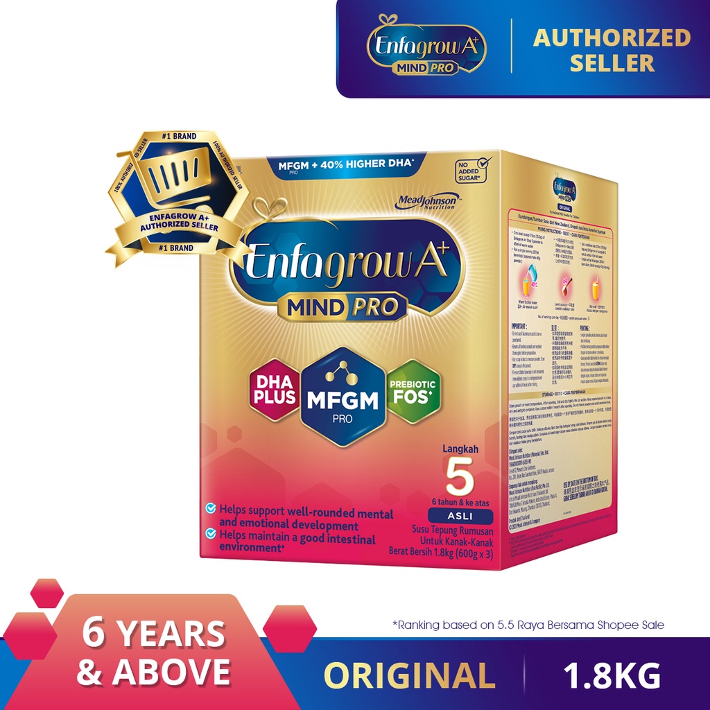 Enfagrow A+ MindPro Step 5 Original -1.74kg (Milk Formula) | Shopee ...