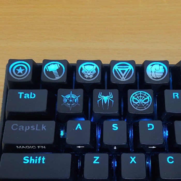 Marvel HEROES Logo Keycaps Size R4 - Backlit ABS keycap (LED ...