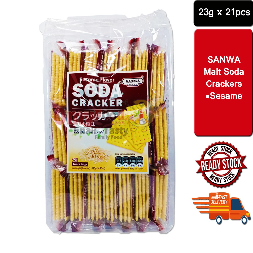 23g x 21pcs SANWA Malt Soda Cracker [Original/Grains/Saltine/Sesame ...