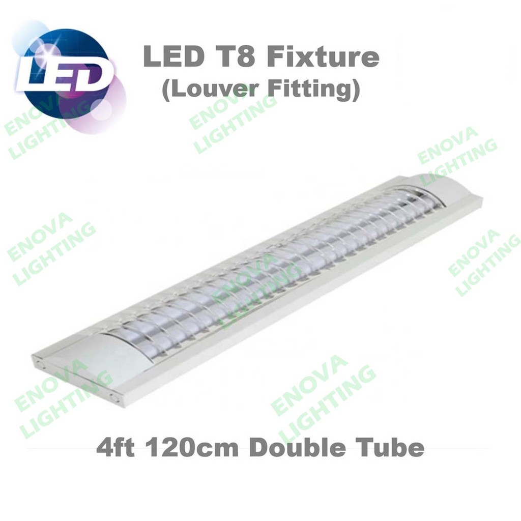LED T8 Louver Fitting T8 Fitting Single Circuit Double Circuit Casing For T8 LED Double Input ...