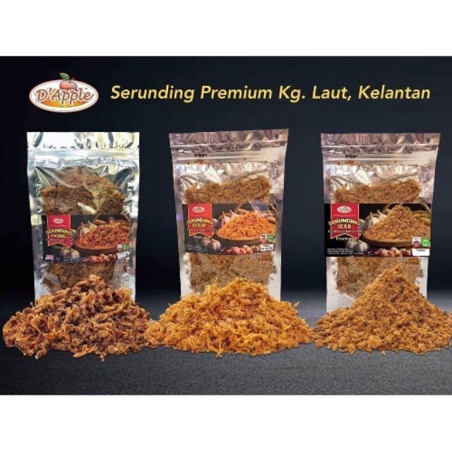 Serunding Kg. Laut Premium Daging / Ayam/ Ikan Juadah Raya D'APPLE ...