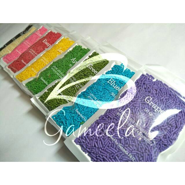 Gameela Meises Elmer Repack 50 Gr Various Colors Halal Flavored Aroma ...