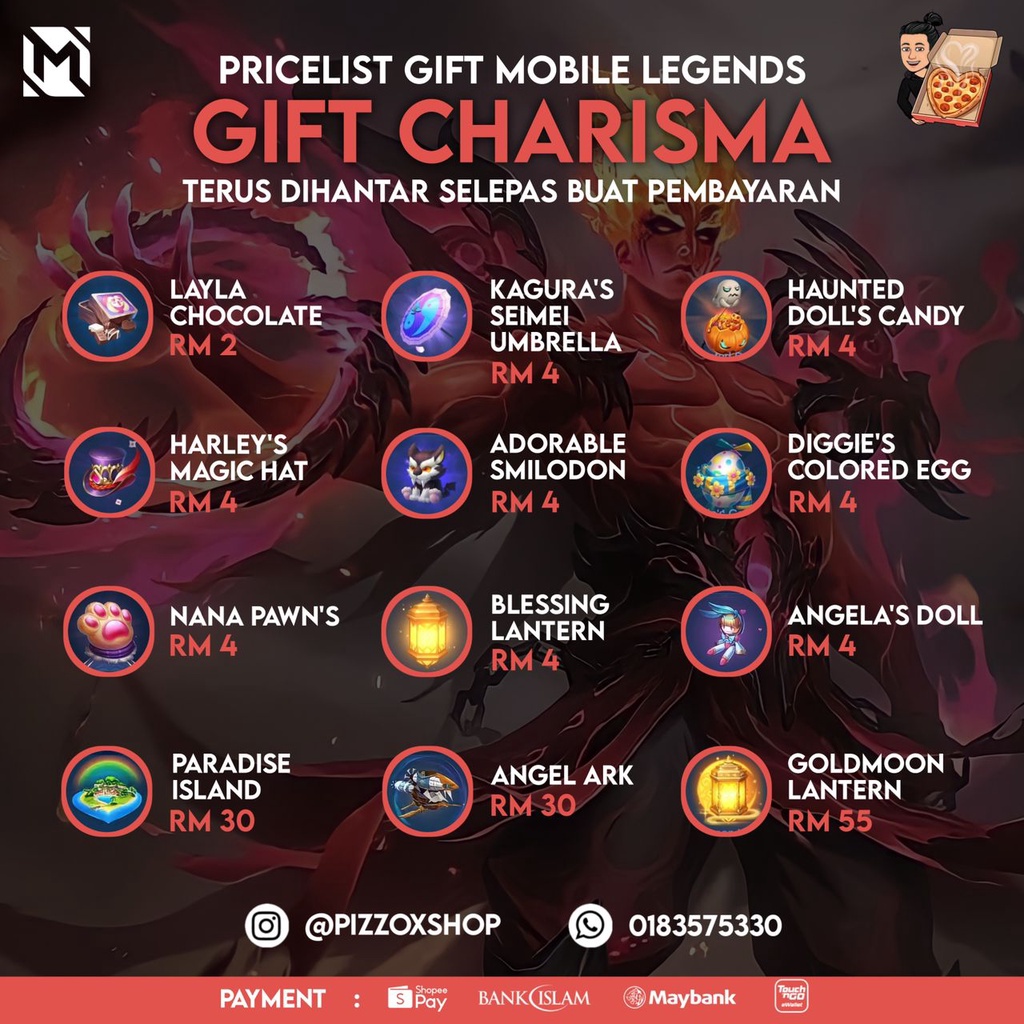 GIFT CHARISMA ON MOBILE LEGENDS PROFILE (BIG CHARISMA) | Shopee Malaysia