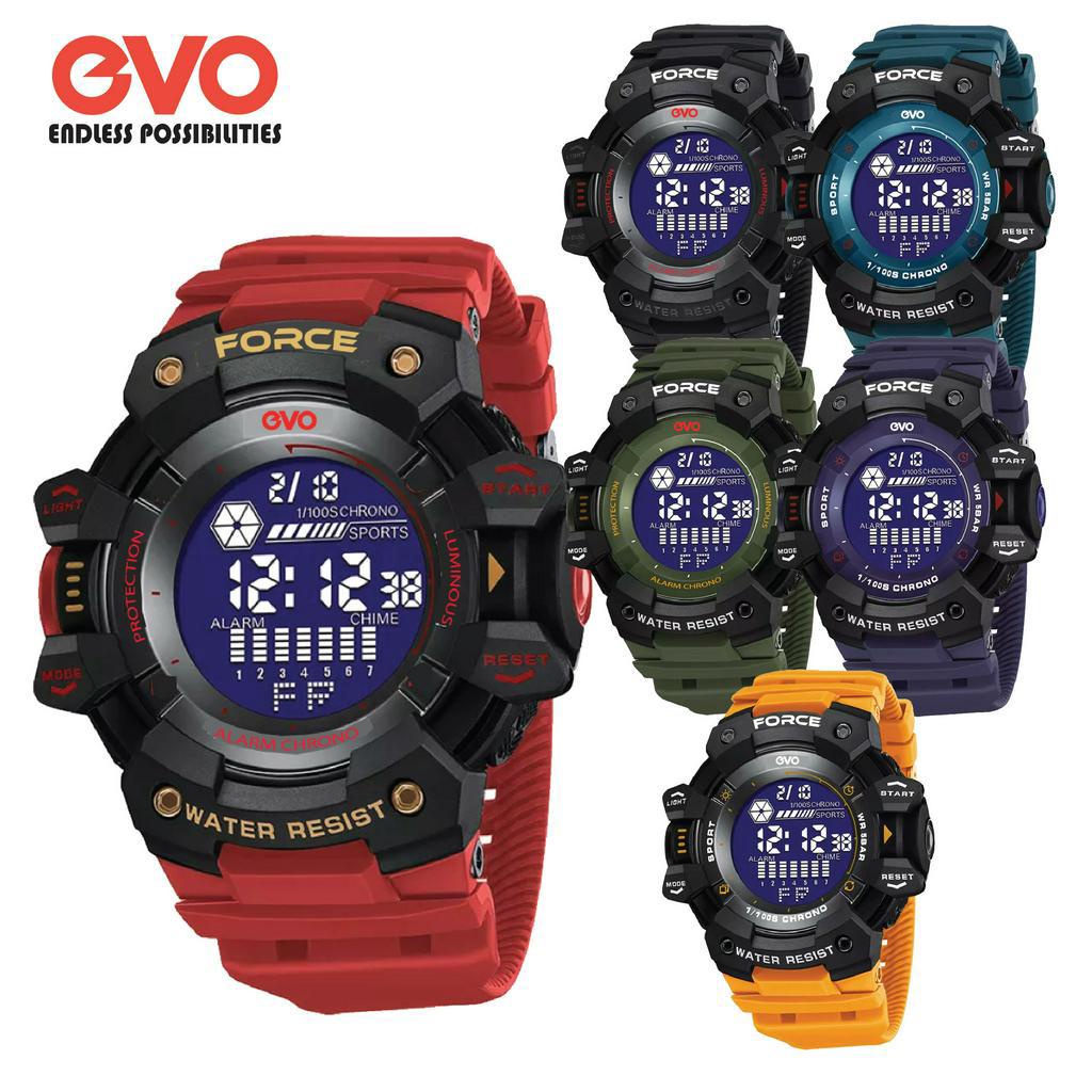 EVO-181 Series Men Digital Sporty Design Classic Resin Band Original ...