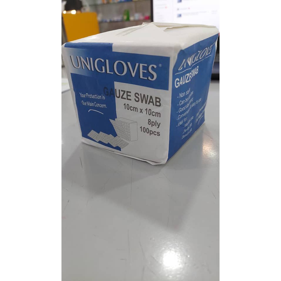 GAUZE SWAB 10CM X 10CM 8PLY 100PCS (UNIGLOVE) EXPIRY: 11/2024-SPECIAL ...