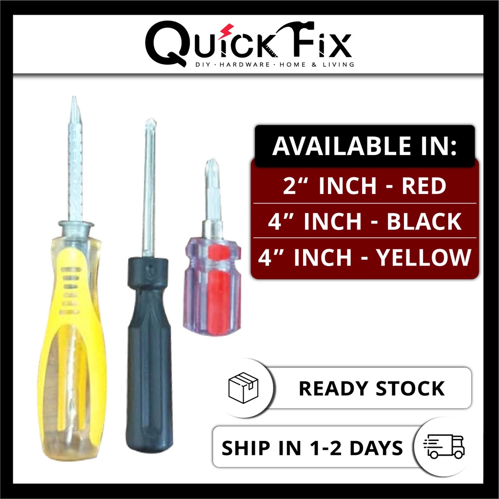 QuickFix 2'' / 4 '' Inch 2 Way Screw Driver Mini 2 in 1 Pemutar Skru ...