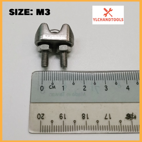 1 PIECE STAINLESS STEEL WIRE ROPE CLIP (M3, M5, M6, M8, M10) KULIT TALI ...