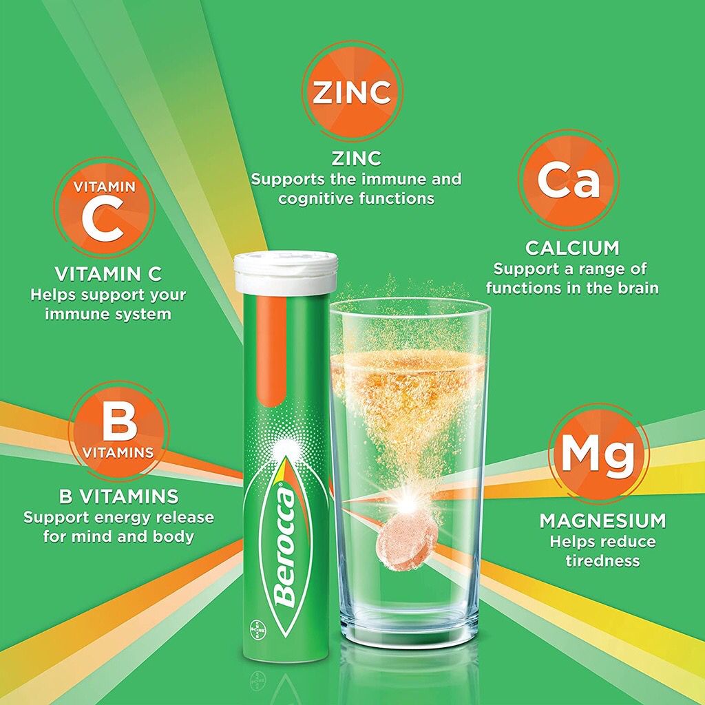 BEROCCA ORANGE EFFERVERSCENT TABLET 15'S | Shopee Malaysia
