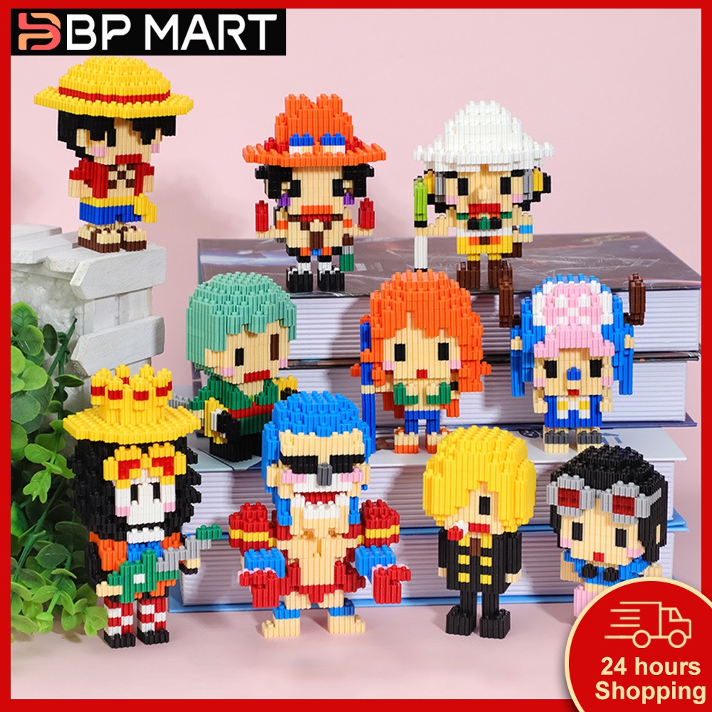 Hot Anime One Piece mini Building Blocks Luffy Kakashi mini Model 3D ...