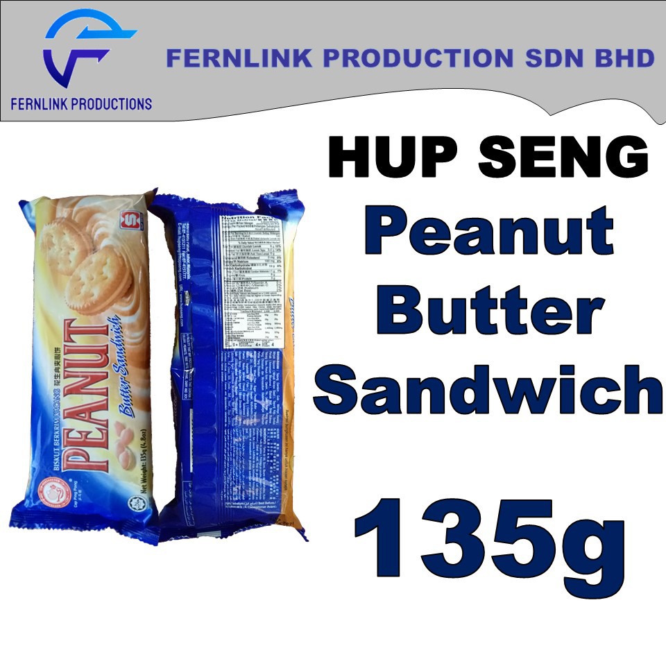 Hup Seng PEANUT BUTTER SANDWICH Biscuit 1 x 135g Biskut Peanut Butter Sandwich Cap Ping Pong Hup ...