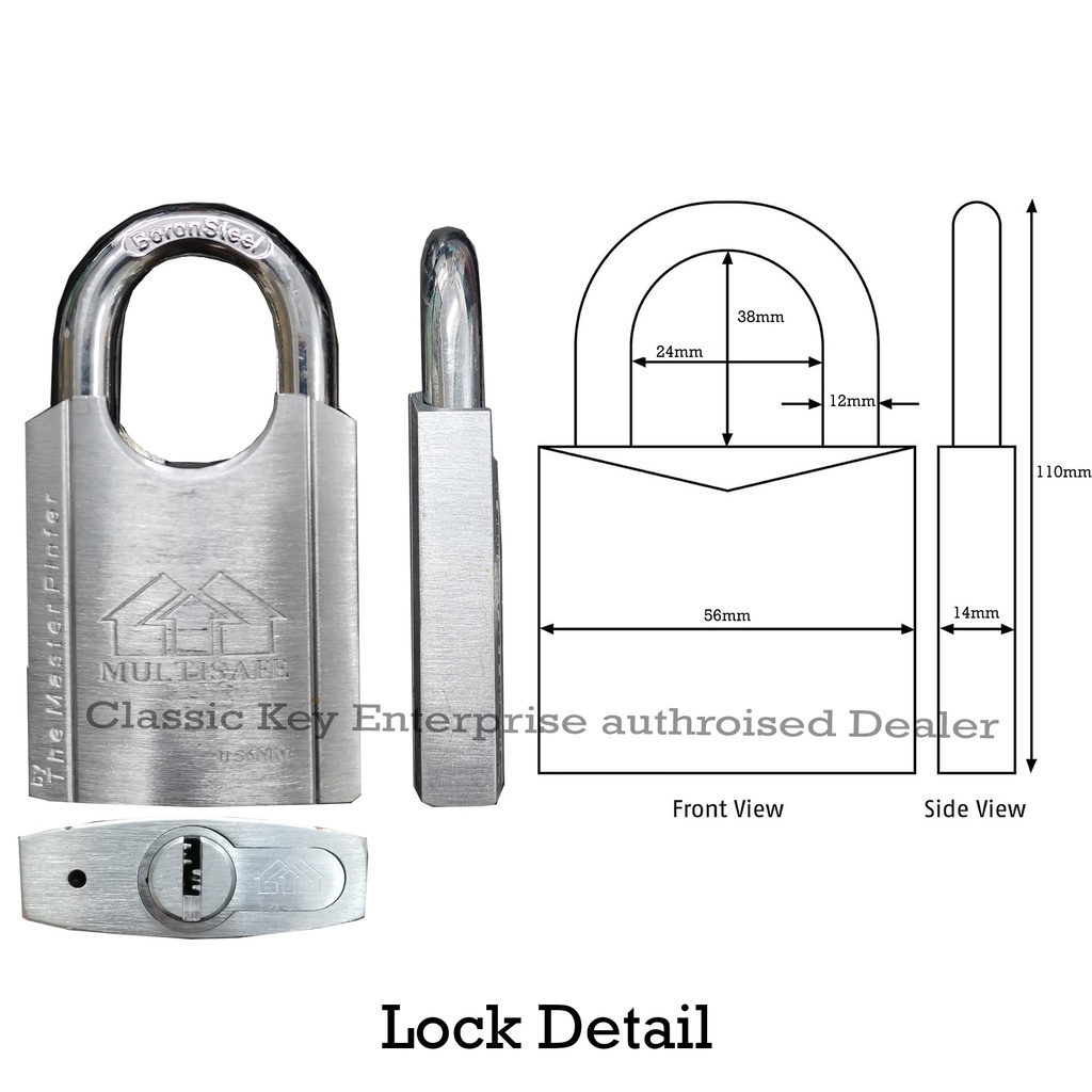 MULTISAFE PADLOCK 56MM - ANTI-CUT | ANTI-RUST | ANTI-DRILL | Shopee Malaysia