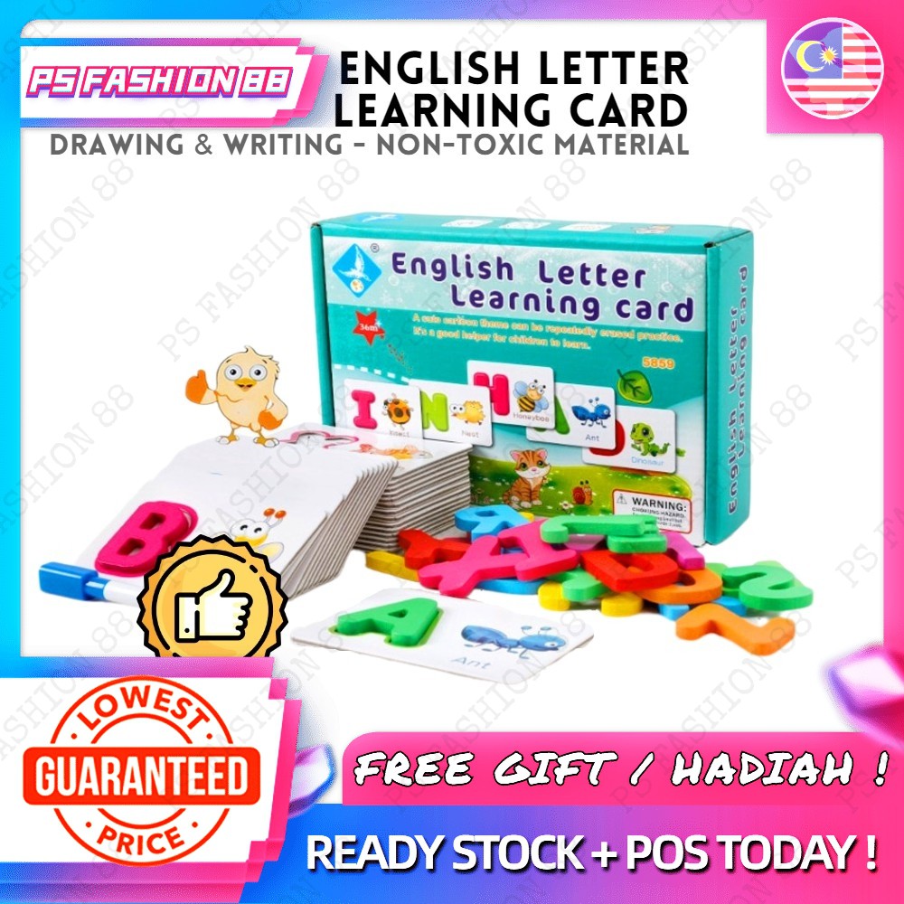 3 in 1 Montessori English Alphabet Matching Letter Cognitive Card Not ...