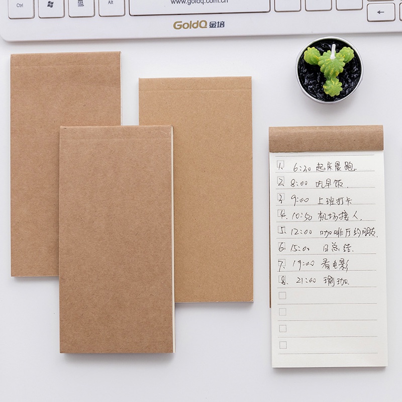 To Do Blank Grid Line Planner With Brown Cover Non-Sticky Note Small ...