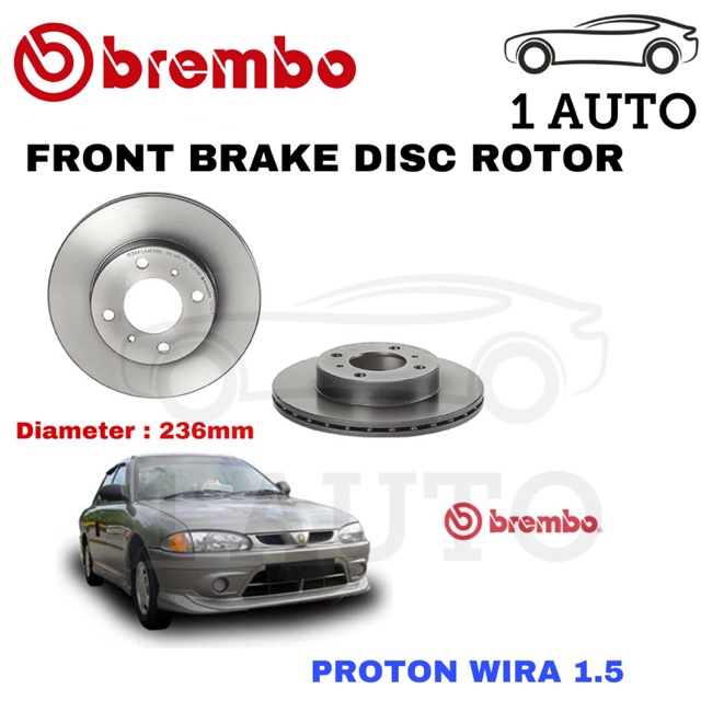 GENUINE BREMBO FRONT BRAKE DISC ROTOR PROTON SATRIA 1.5 WIRA 1.5 ...