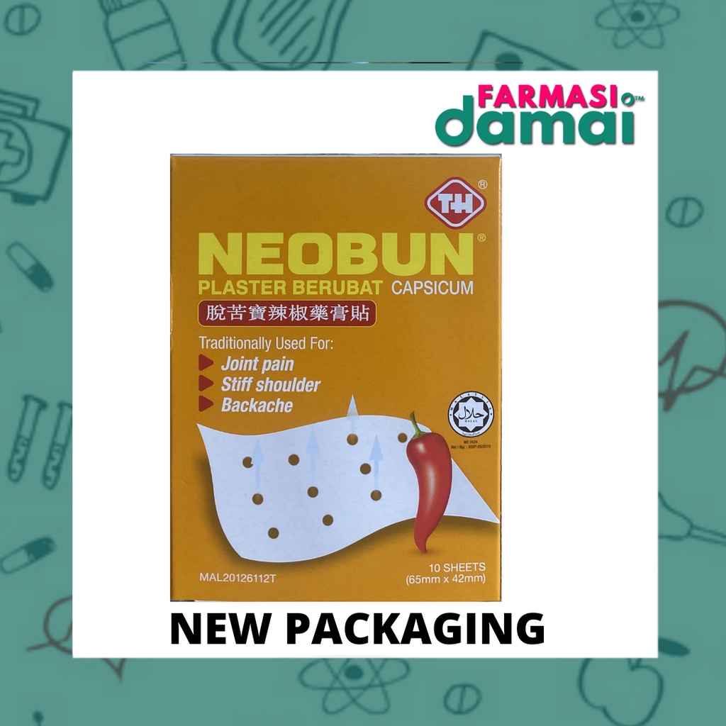NEOBUN CAPSICUM PLASTER BOX 10S & 1 SHEET (1CMX18CM) | Shopee Malaysia