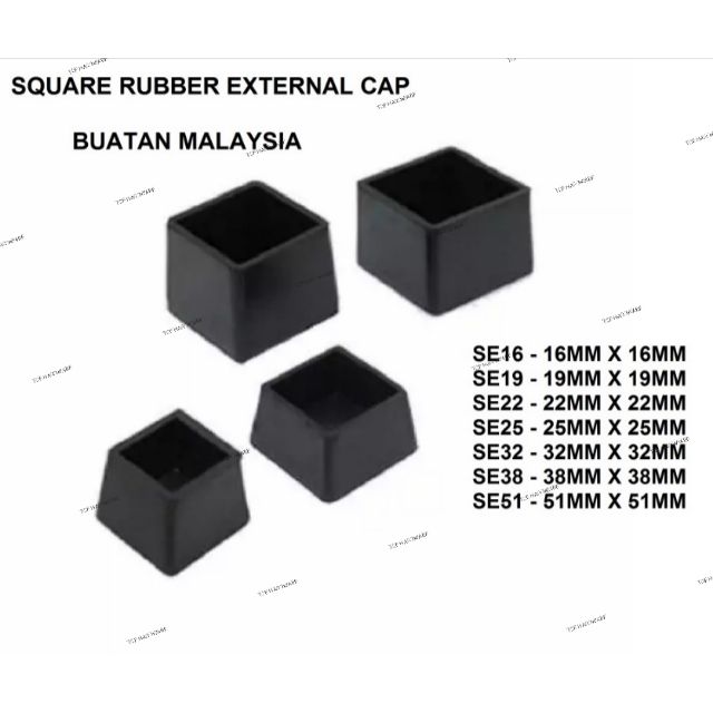 Square & Rectangle External Cap Rubber Cover Getah Empat Segi | Shopee ...