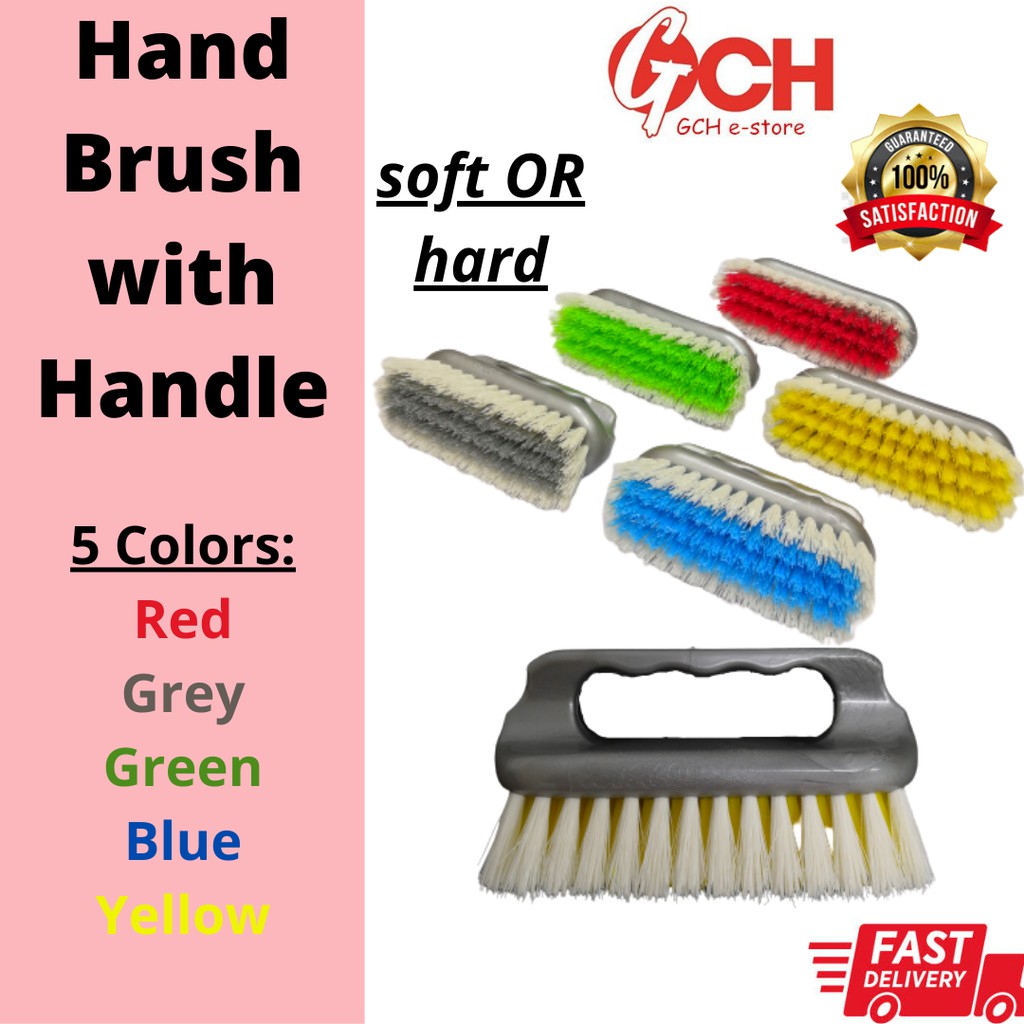 Rayaco Hand Brush with Handle (Soft or Hard) / Cleaning Brush with ...