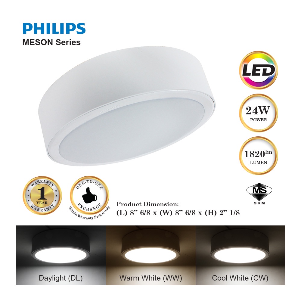 PHILIPS MESON LED SURFACE DOWNLIGHT [7" 17W-59472] [9" 24W-59474 ...