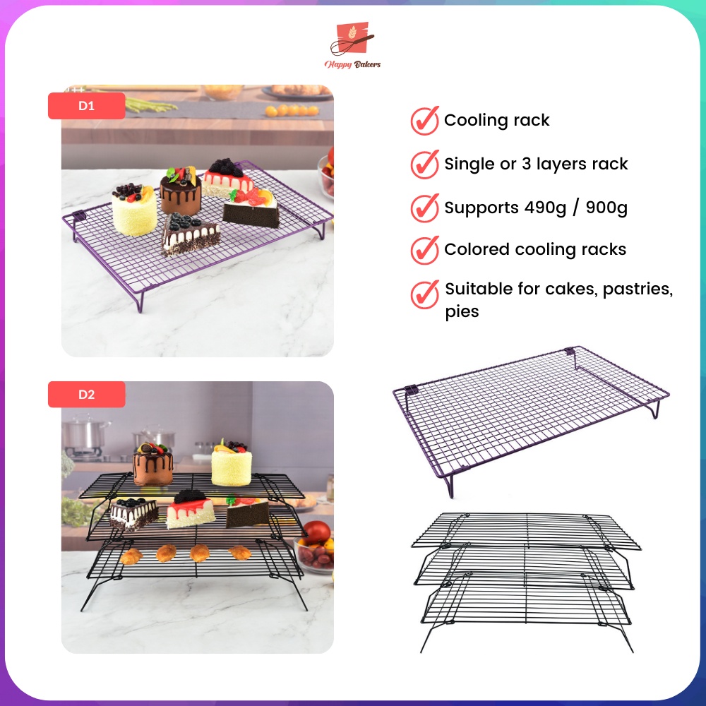 Pastry Cooling Rack For Pastries Cakes Muffin Cupcake Single or 3 Layer ...