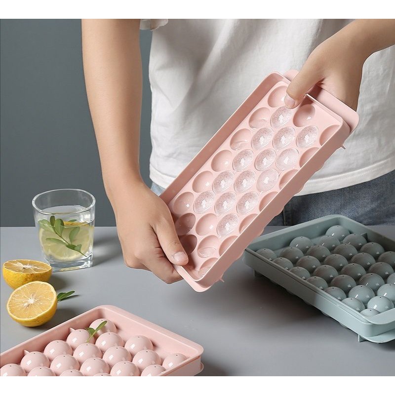 21260, 33 grid Round shape ice cubes Maker with Cover | Shopee Malaysia