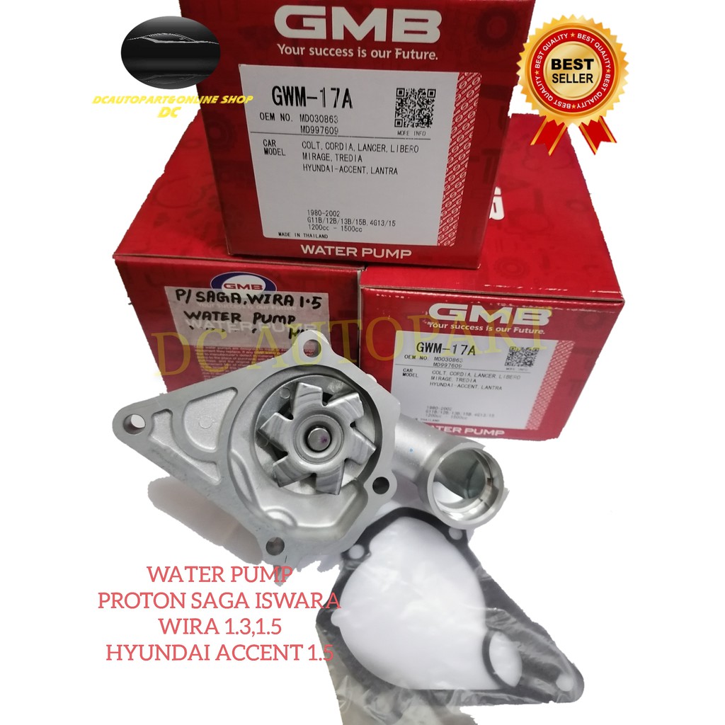 WATER PUMP PROTON WIRA SAGA ISWARA 1.3 1.5 HYUNDAI ACCENT 1.5 GETZ 1.3 ...