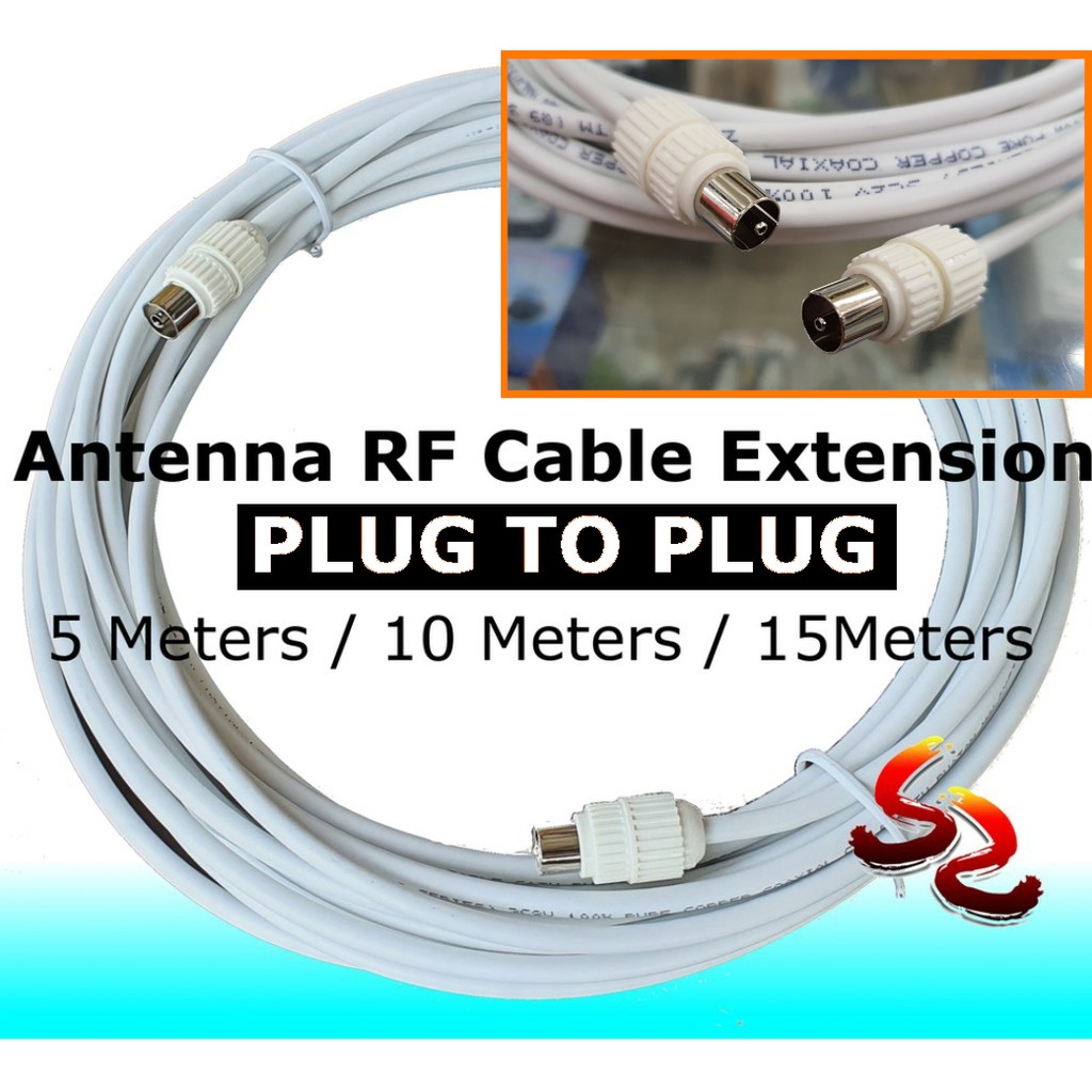 CUSTOM MADE 100% FULL COPPER RF Antenna Extension Cable Set RF MALE to ...