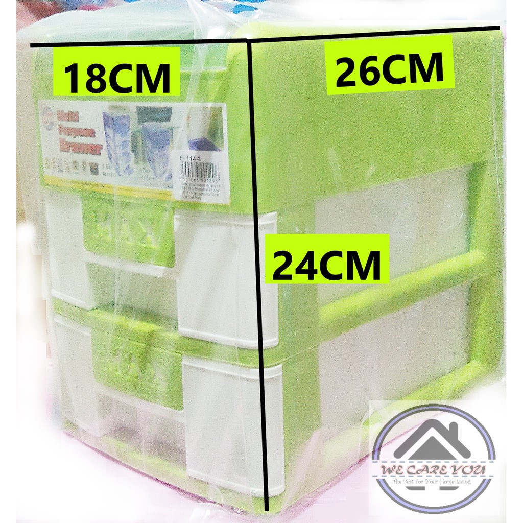 3 Tier Durable Plastic Holder Storage Box Cosmetics Drawer Plastic Mini ...