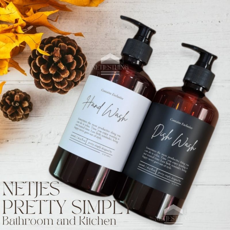 Aesthetic Shampoo Soap Refill Bottles AMBER PRETTY SIMPLY EDITION ...