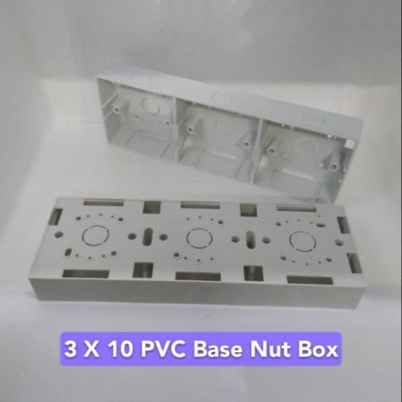 PVC Nut Box Surface Type / Electrical Box/ Base 3” x 3” / 3” x 6” / 3 ...