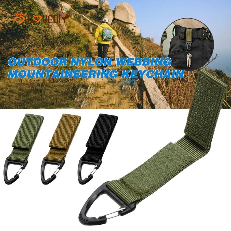 Nylon Velcro Keychain Fastener / Webbing Carabiner Belt Clip / Backpack ...