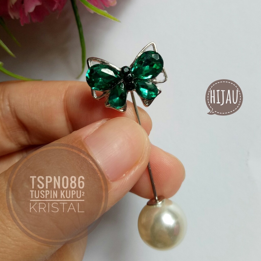Tuspin crystal butterfly brooch hijab pin hijab safety pin kebaya women ...