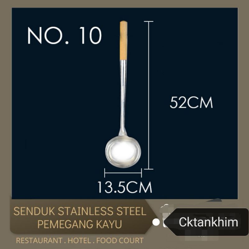 Sudip/senduk Masak Panas Stainless Steel pemegang kayu /LADLE WITH WOOD ...
