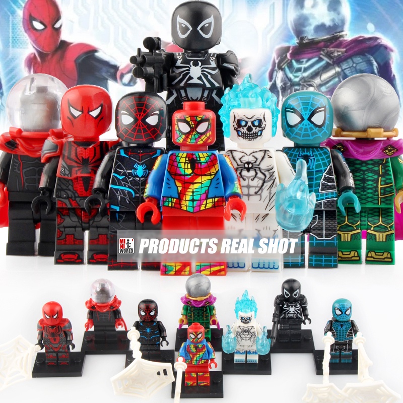 Minifigures Agent Venom Ghost Spiderman Mysterio Quentin Beck Marvel ...