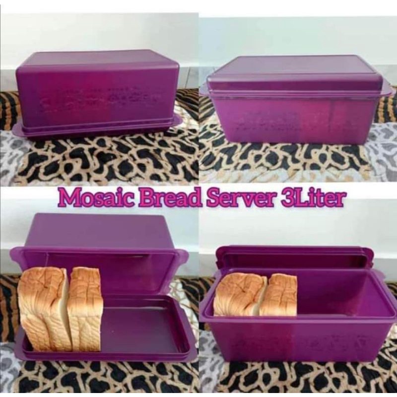 Mosaic Bread Sever, Bekas Simpanan Roti Tupperware Brand 1pc | Shopee ...