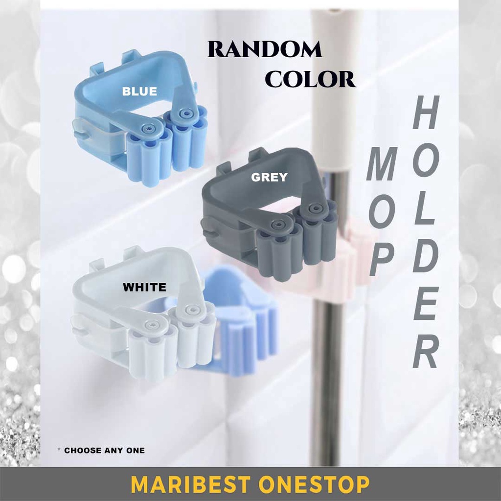 (RANDOM COLOR) MOP HOLDER PLASTIC STRONG WALL MOUNT PUNCH FREE FLEXIBLE ...