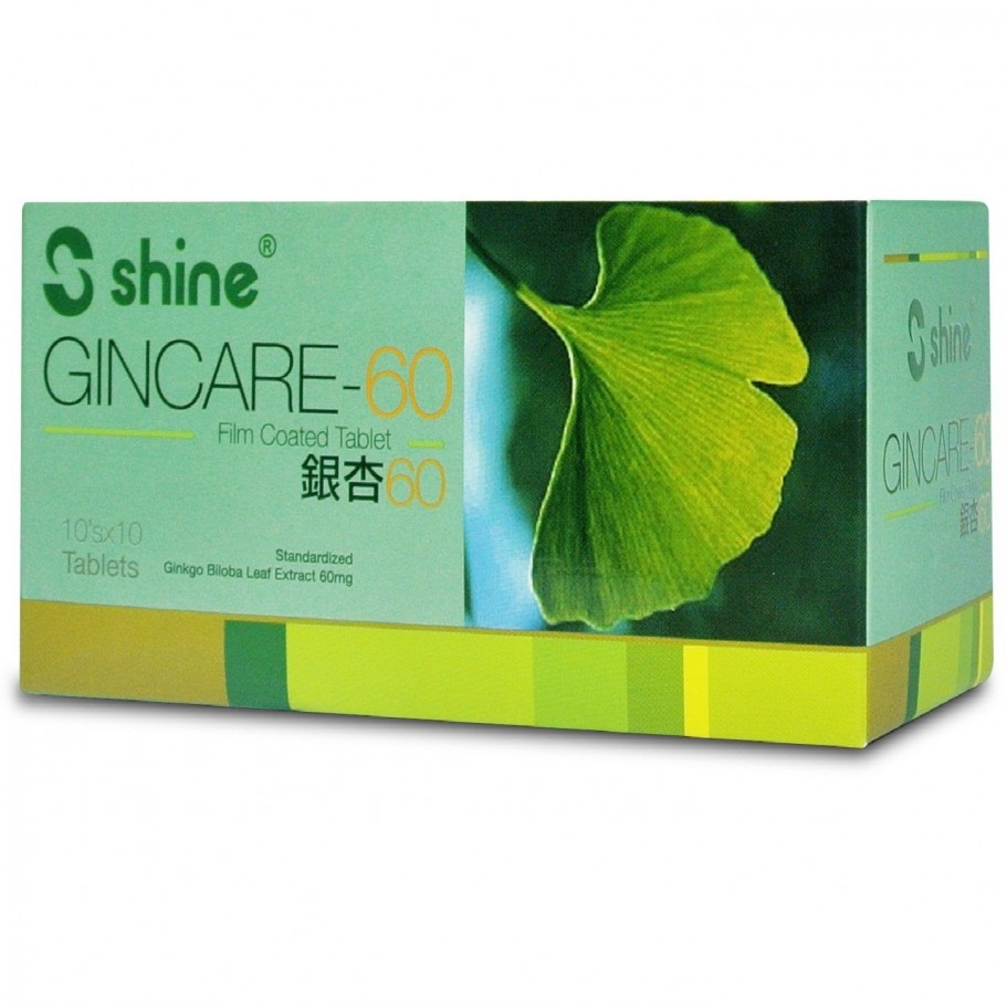 Shine Gincare 60mg (10 x 10's) **GINKGO BILOBA LEAF EXTRACT 60MG ...