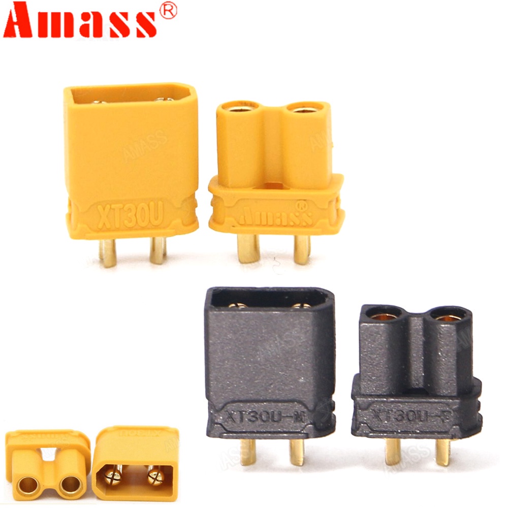 10pcs Amass XT30U Male Female Bullet Connector Plug the Upgrade XT30 For RC FPV Lipo Battery RC ...