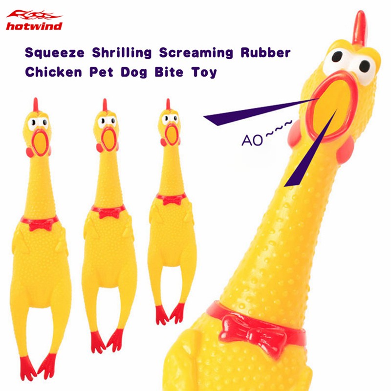 【HW】Funny Yellow Screaming Chicken Squeeze Sound Toy Pets Toys Squeak ...