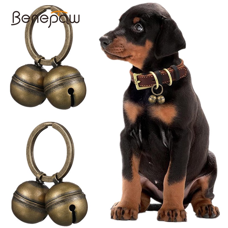 Benepaw Vintage Brass Dog Cat Bells Durable Crisp Sound Pet Tracker ...