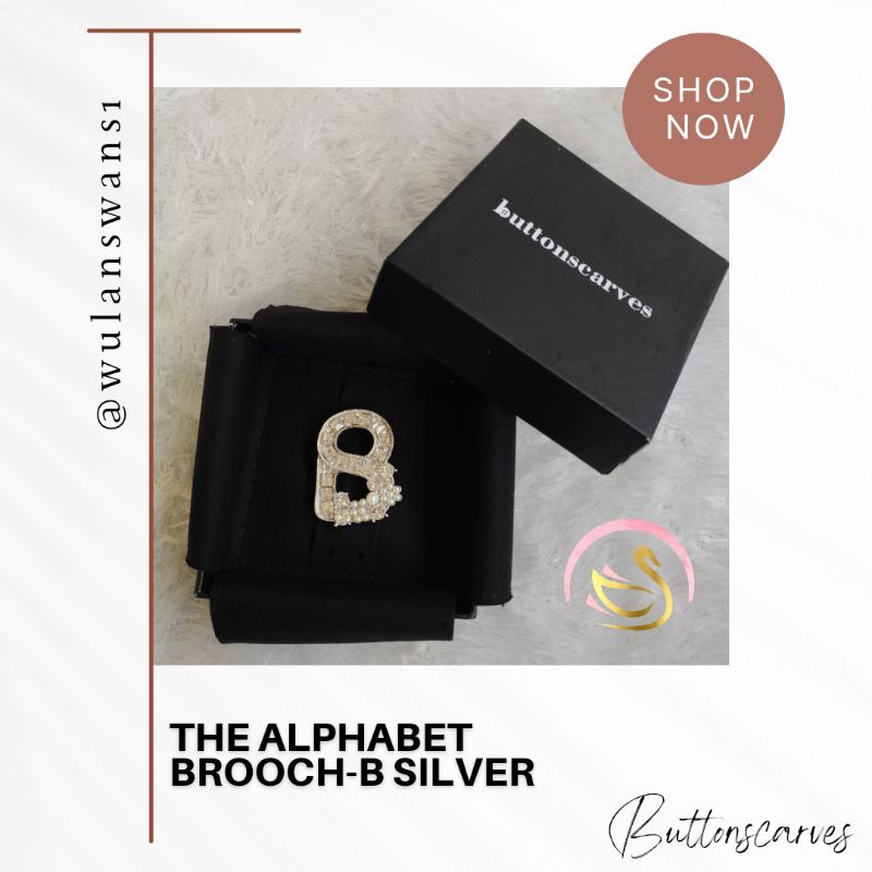The Alphabet Brooch - B Silver Brooch Pin Buttonscarves Original No ...