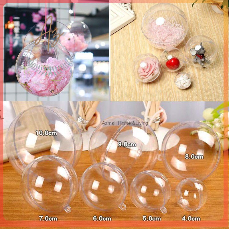 Transparent Clear Round Ball Christmas Valentine's Day Wedding Party ...