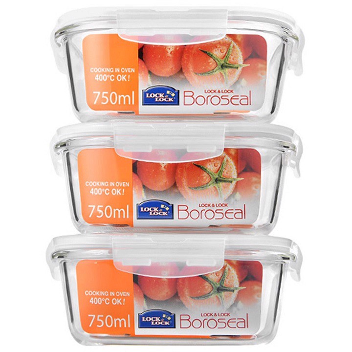 Lock & Lock Oven Glass Heat Resistant Glass Bowl Box 750ml | Shopee ...