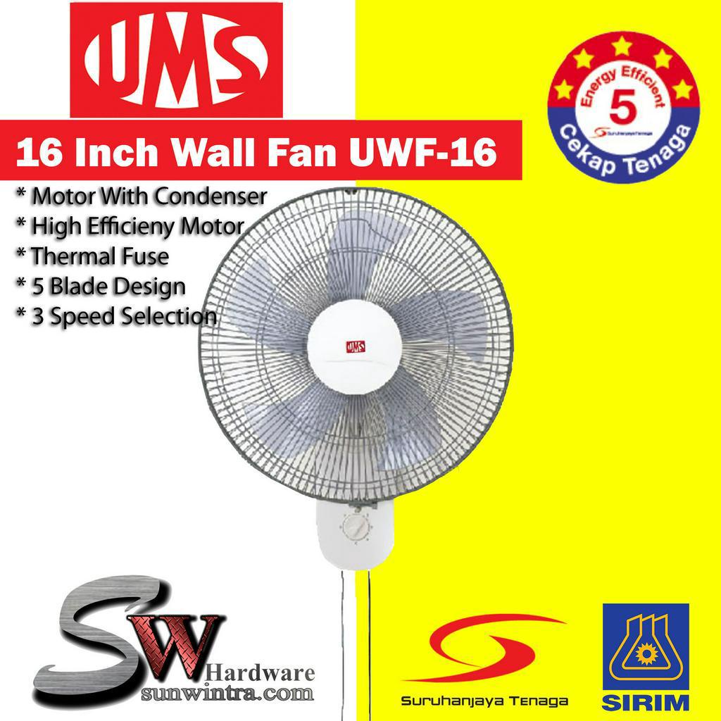 UMS 16 Inch Wall Fan SIRIM Approved 5 Blade (16") Kipas Dinding 16 Inci ...