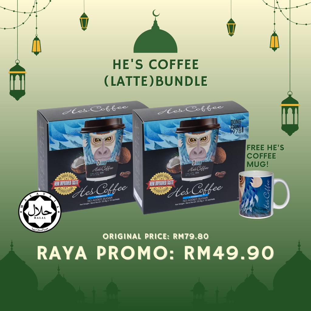[RAYA] He’s Coffee Latte BUNDLE - Raya Gift, Prebiotic, No Sugar, Halal | Shopee Malaysia