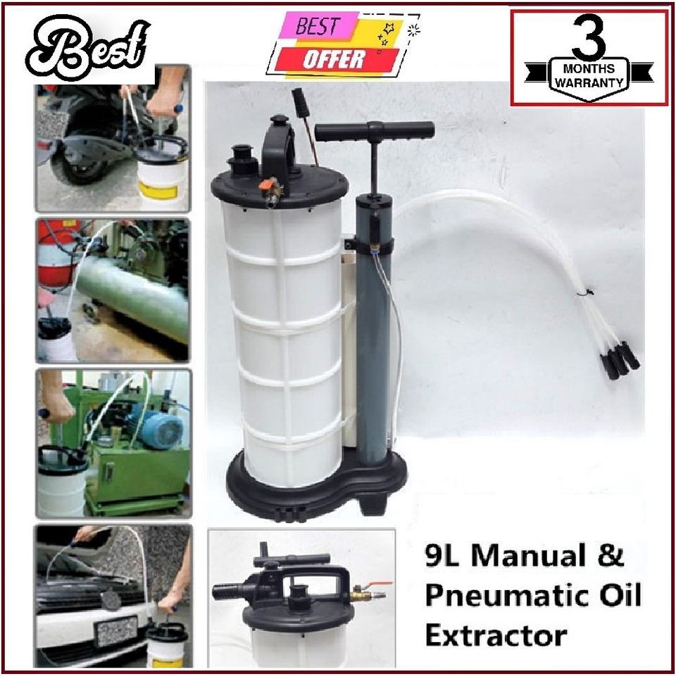 BEST 2in1 Manual & Pneumatic 9L Vacuum Fluid Engine Oil Fluid Extractor Transfer Pump Car ...