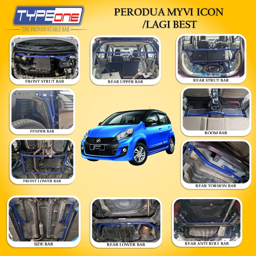 🔥MAT-BLUE COLOR 🔥 TYPE ONE STABLE BAR - PERODUA MYVI LAGI BEST 12Y ...